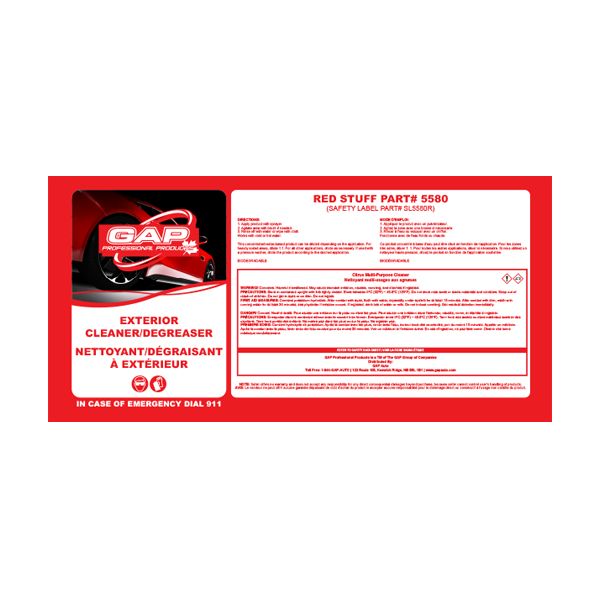 Safety Label Red Stuff - GAP Professional Products
